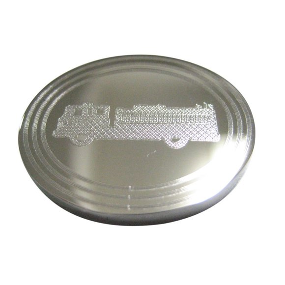 Kiola Designs | Accessories | Silver Toned Etched Oval Fire Truck ...